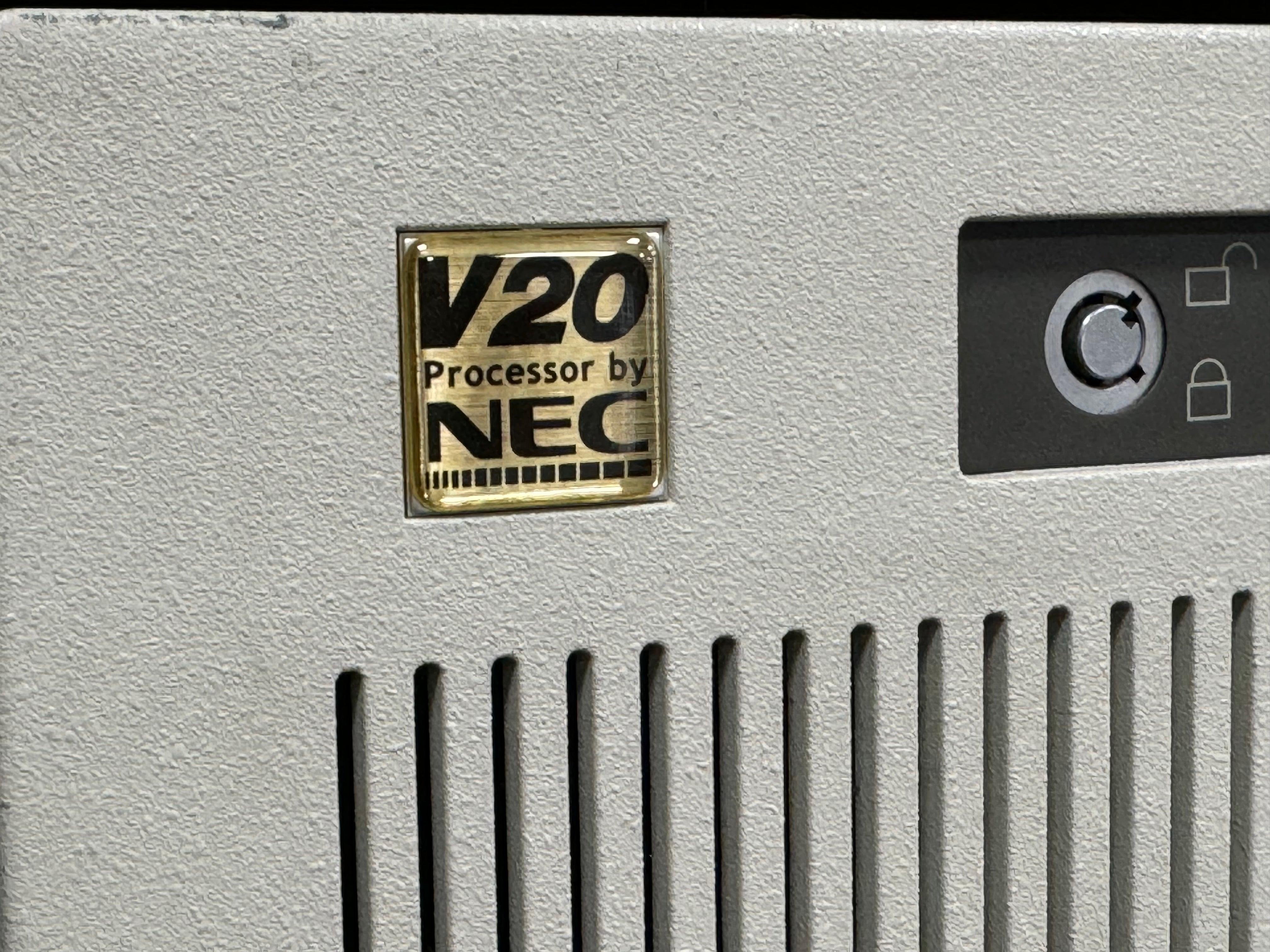 NEC V20 Processor IBM XT Clone Case Badge Sticker Gold Suare DOMED ...