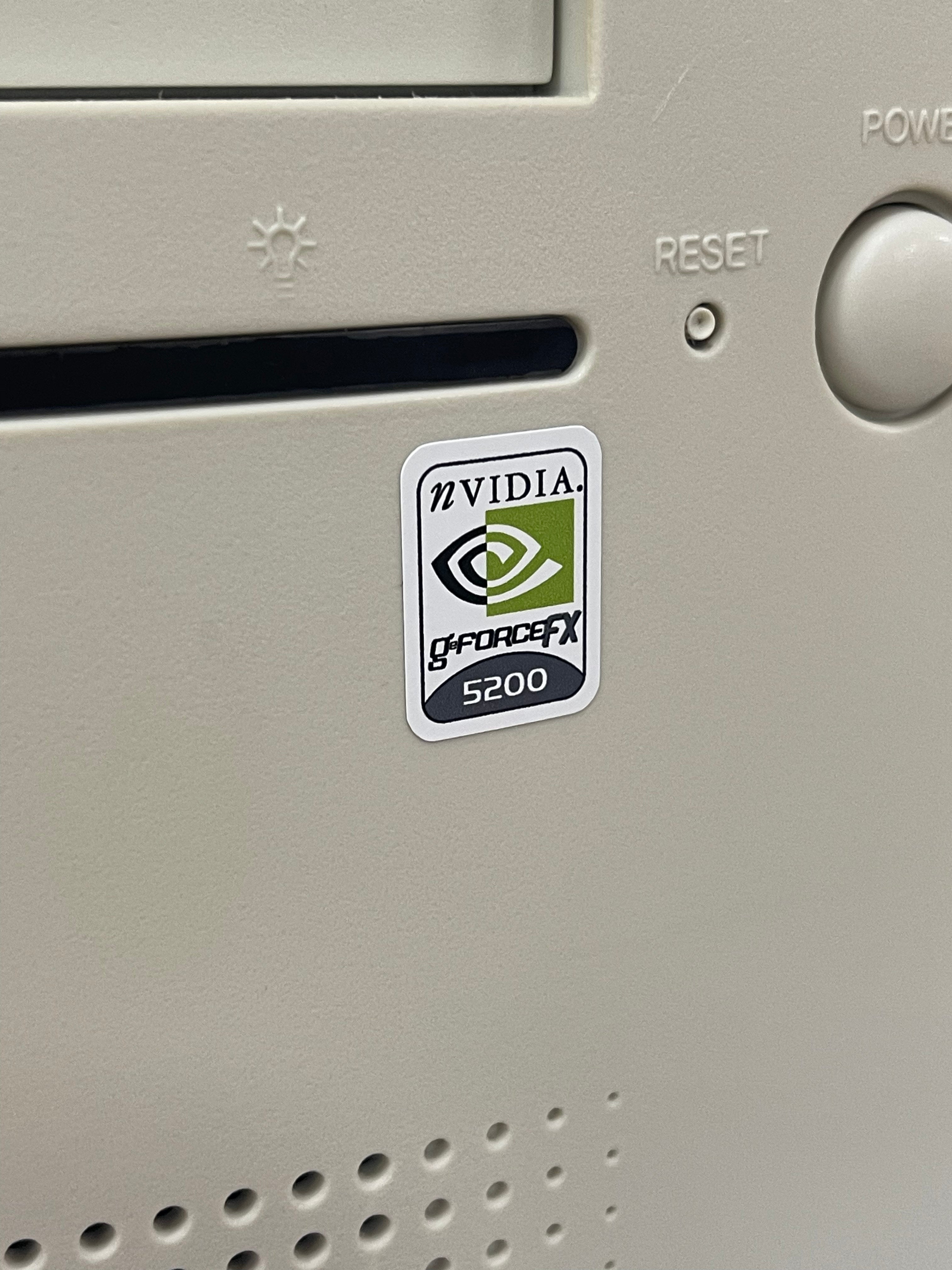 Nvidia Geforce FX 5200 Video Graphics Case Badge Sticker - White ...