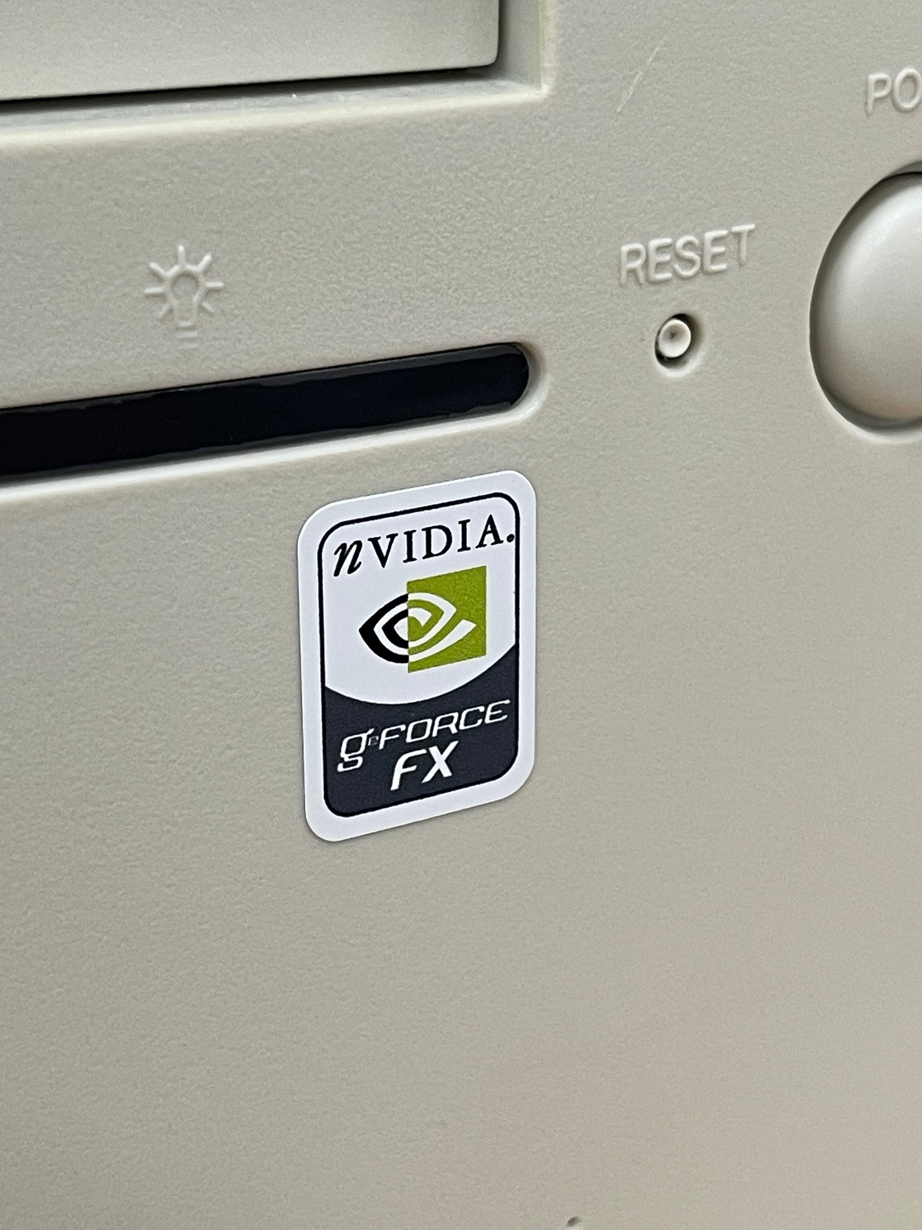 Nvidia Geforce FX 5 General Video Graphics Case Badge Sticker - White ...