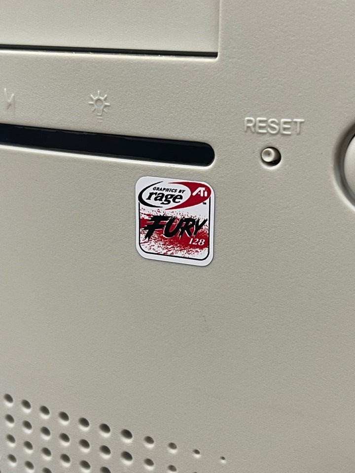 ATI Rage Fury 128 Video Graphics Case Badge Sticker - White – Geekenspiel