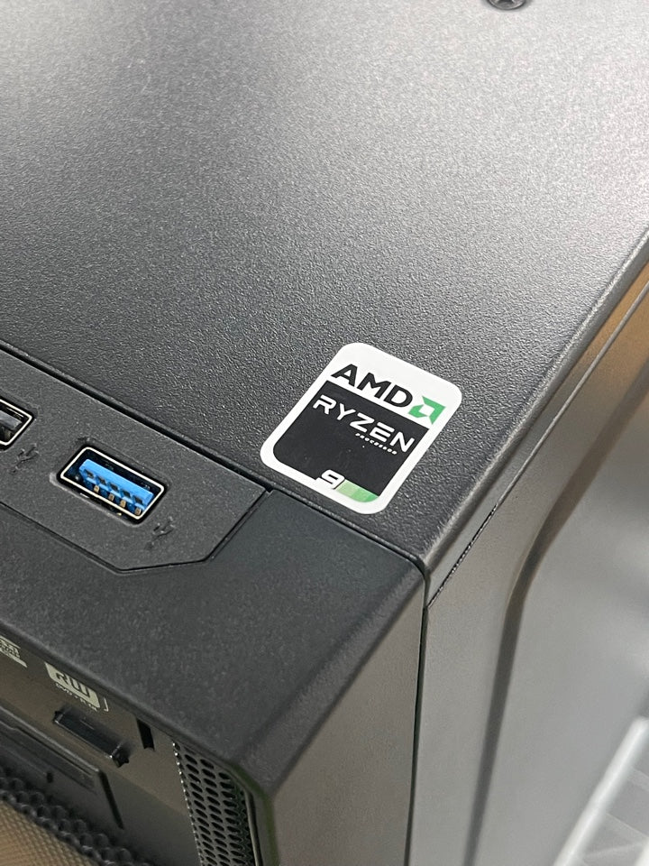 Ryzen 9 Retro-Modern-Sleeper Case Badge Sticker - White – Geekenspiel