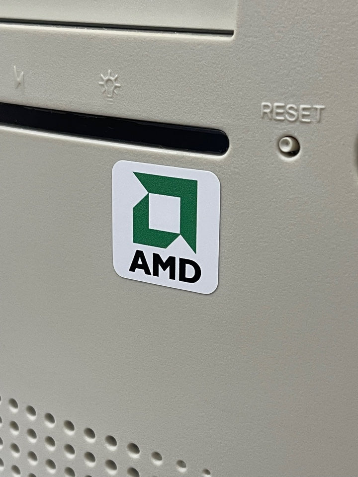 AMD Logo Case Badge Sticker - White SQ – Geekenspiel