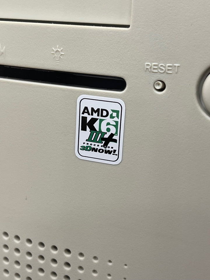 AMD K6-3+ III Plus "3D Now!" Case Badge Sticker - White – Geekenspiel