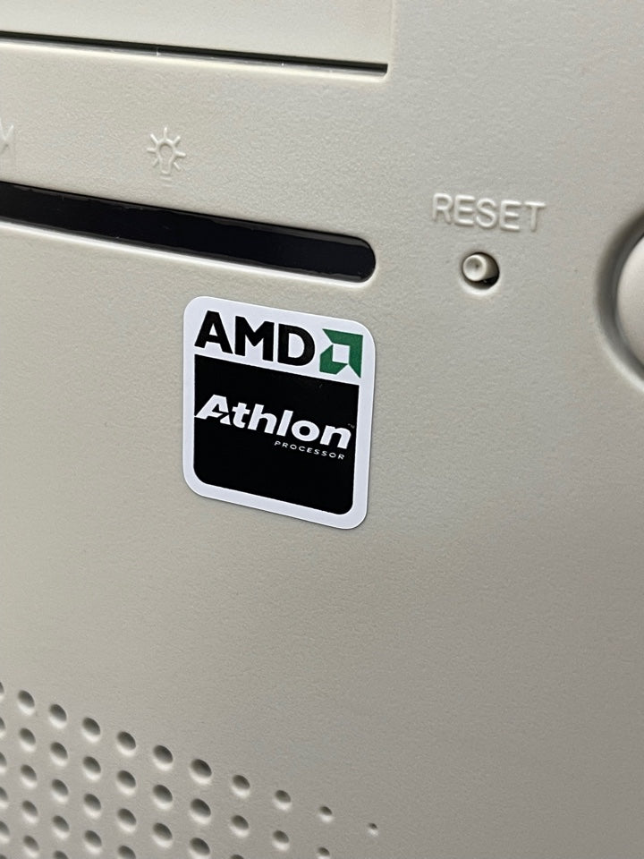 AMD Athlon Case Badge Sticker - White SQ – Geekenspiel