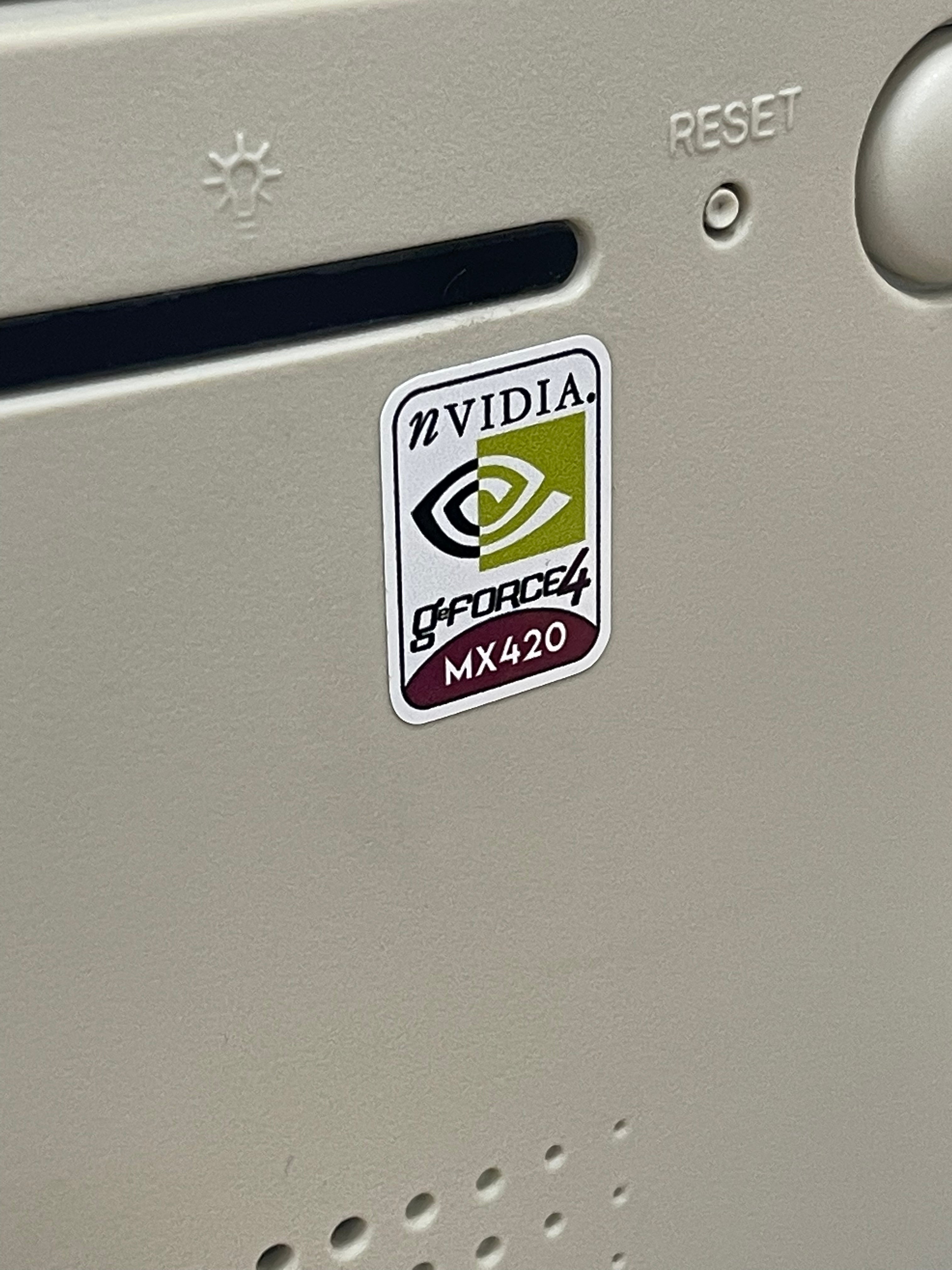 Nvidia Geforce4 MX420 Video Graphics Case Badge Sticker - White ...
