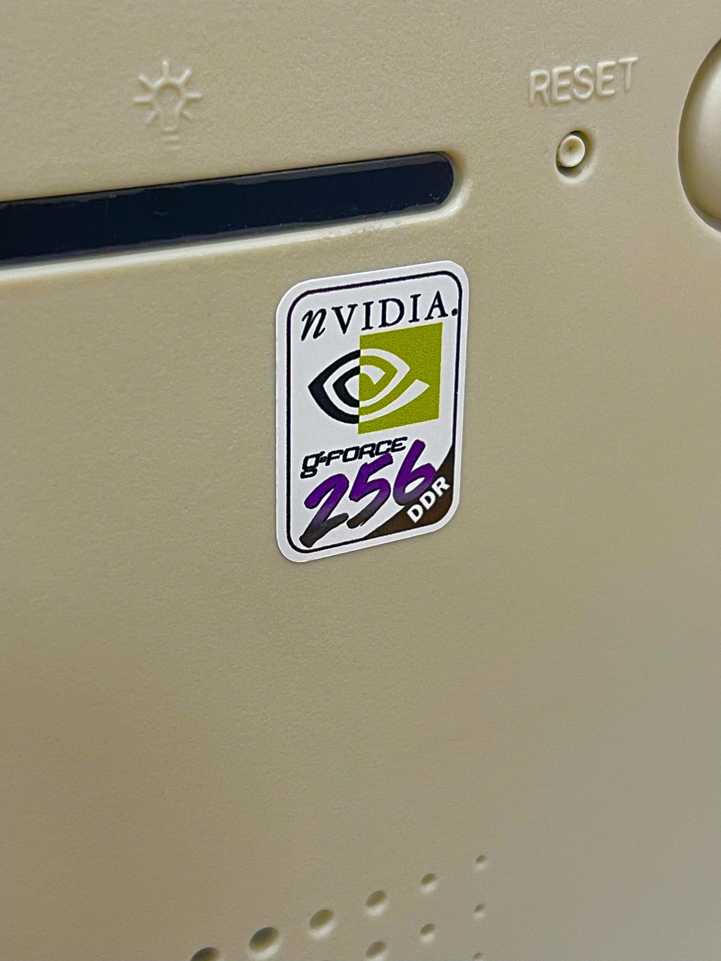 Nvidia Geforce 256 DDR Video Graphics Case Badge Sticker - White ...