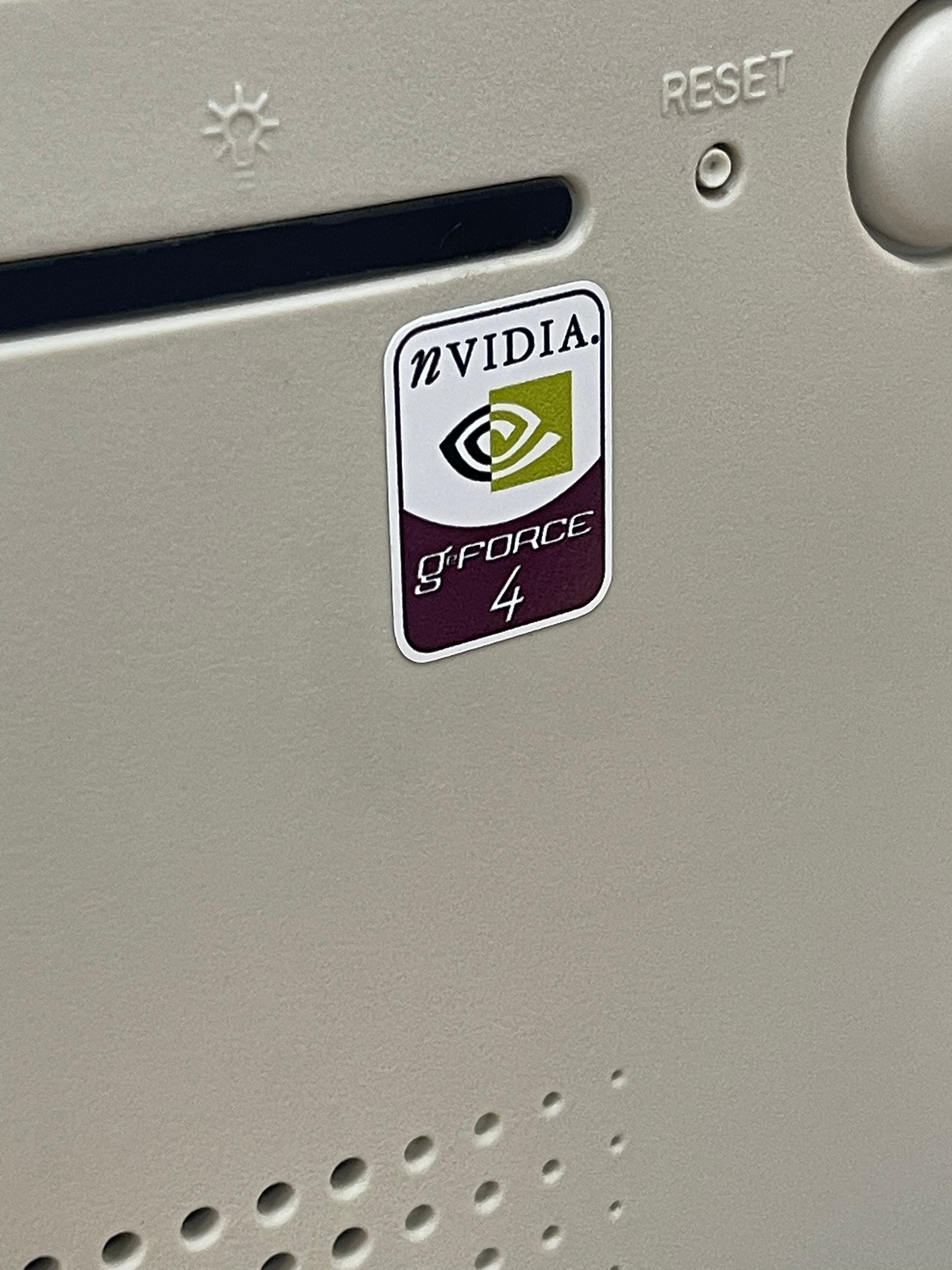 Nvidia Geforce4 General Video Graphics Case Badge Sticker - White ...